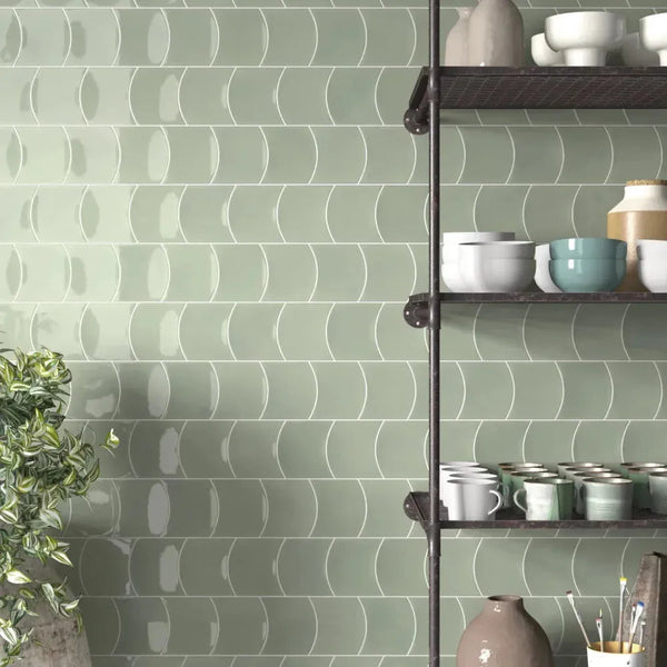 Wave 5x5 Moody Blue Glossy Ceramic Tile – Aloft Tiles