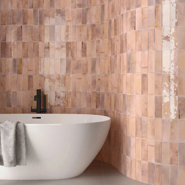 Modena Curve Pink 2.5X8 Ceramic Subway Tile – Aloft Tiles