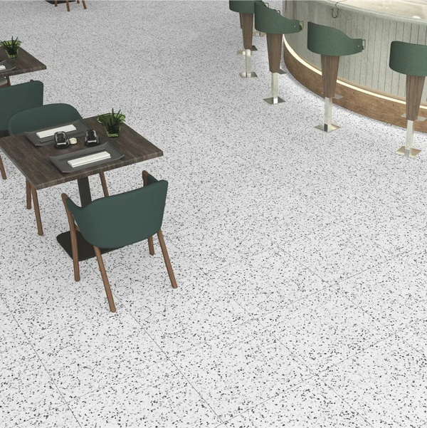 White & Black 24x24 Terrazo Look Matte Porcelain Tile – Aloft Tiles